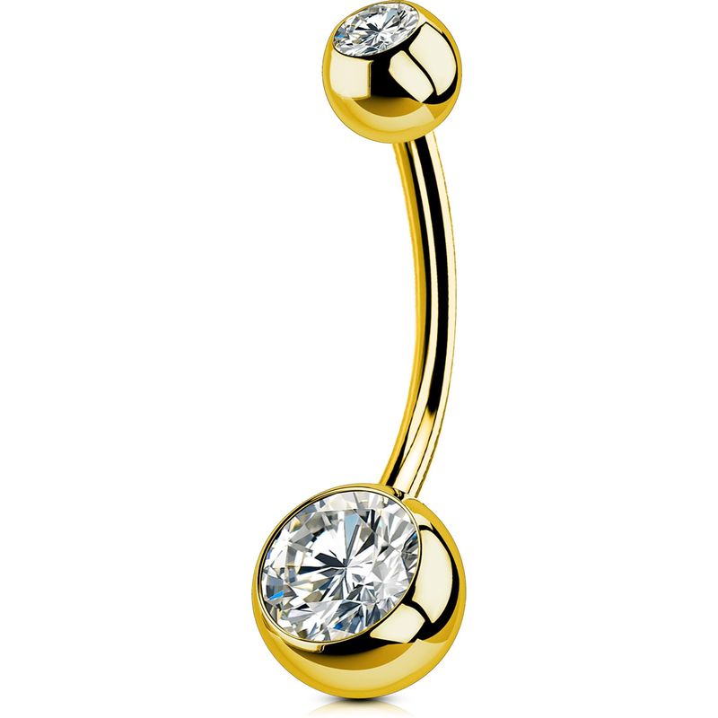 OUFER Body Piercing Threadless Navel Bars 10/12/14/16mm Push in ...