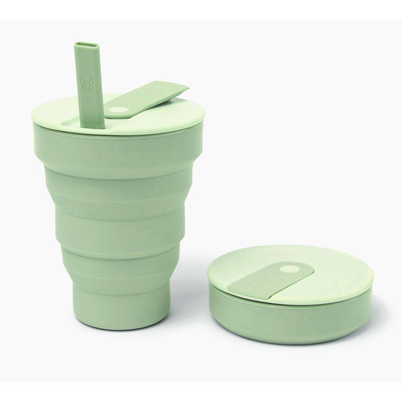 HuNu Collapsible Coffee Cup with Lid & Straw - Reusable & Microwave ...