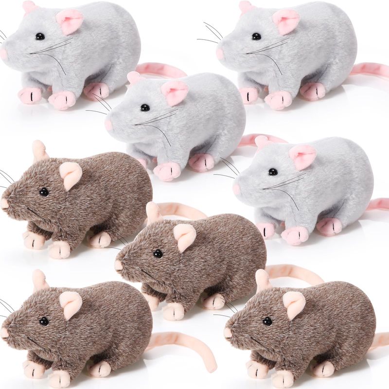 Honoson 8 Pcs Rat Plush Mouse Stuffed Animal 7 Inch Fake Rat Toys Small ...