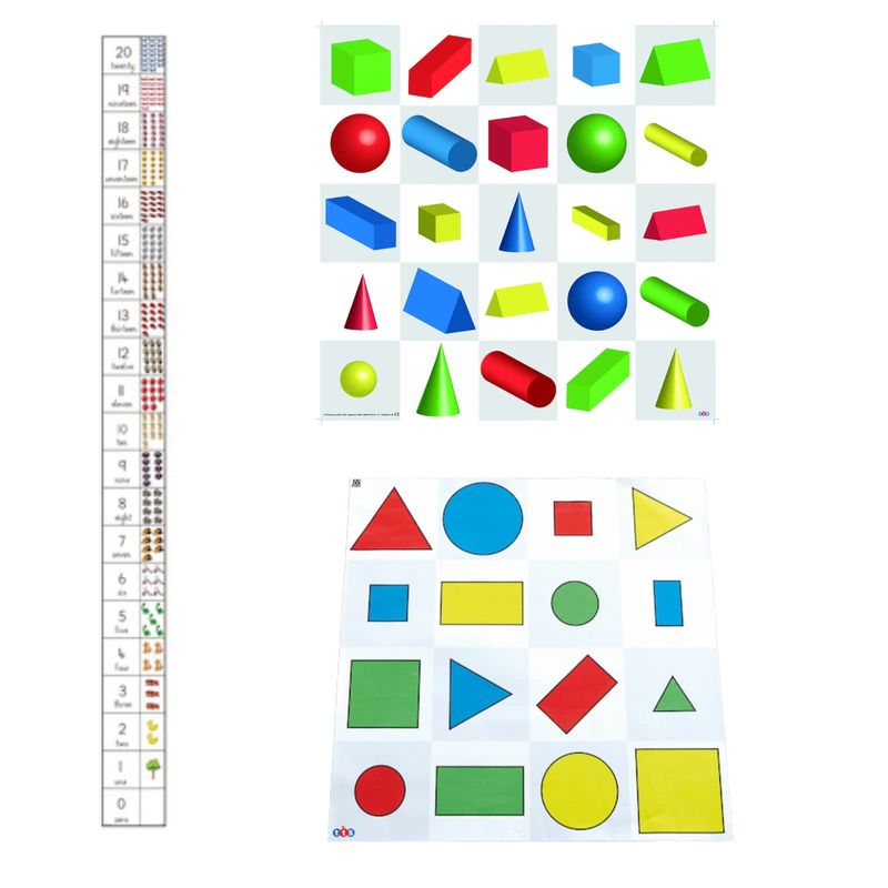 3 mats Pack for Bee-bot& Blue bot. Number line, 3D Shapes and Shapes ...