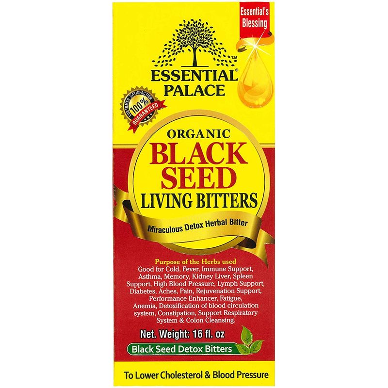 Essential Palace Organic Black Seed Detox Living Bitters 16 oz (1 ...
