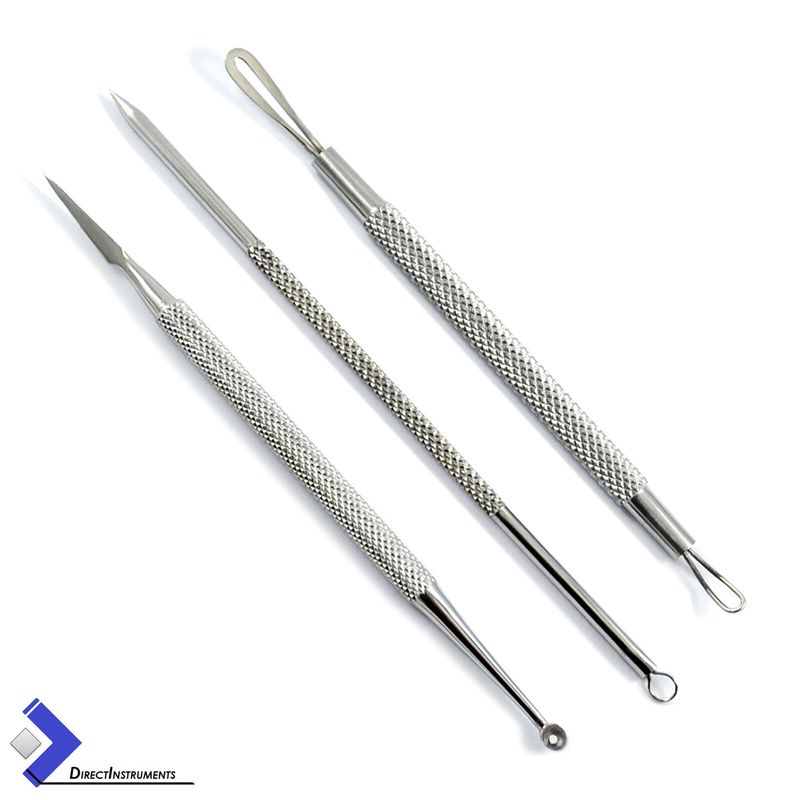 Set Of 3 Comedone Blackhead Extractor Remover Acne Pimple Spot Blemish ...