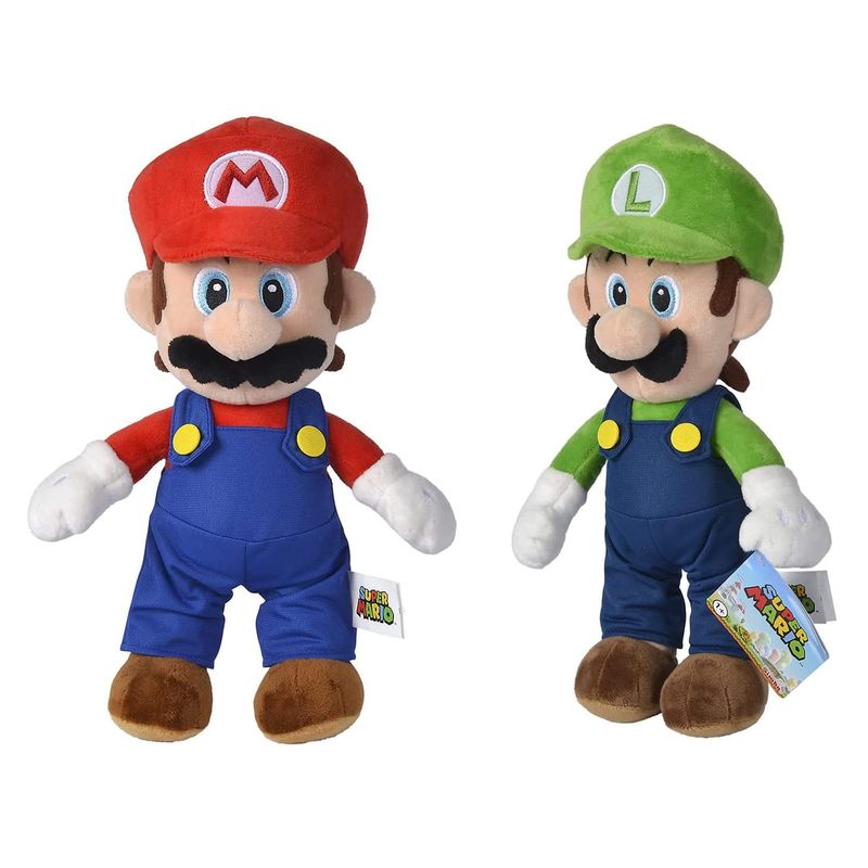 Simba Toys Official Super Mario Bros Soft Toys, Mario AND Luigi 20cm ...