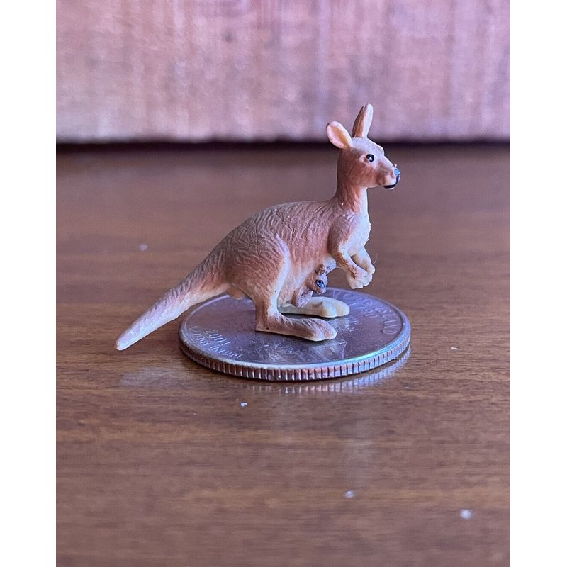 Miniature Soft Rubber Kangaroo Figure Animal Crafts Diorama Model Toy ...