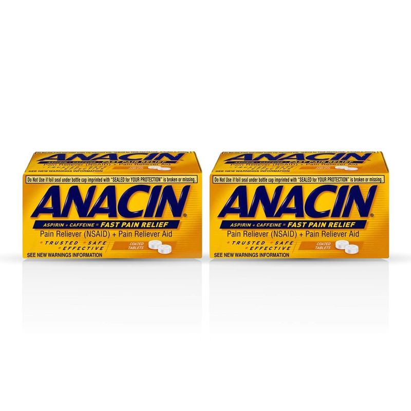 ANACIN Fast Pain Aspirin Tablets, 100 Tabs (Pack of 2) - Online ...