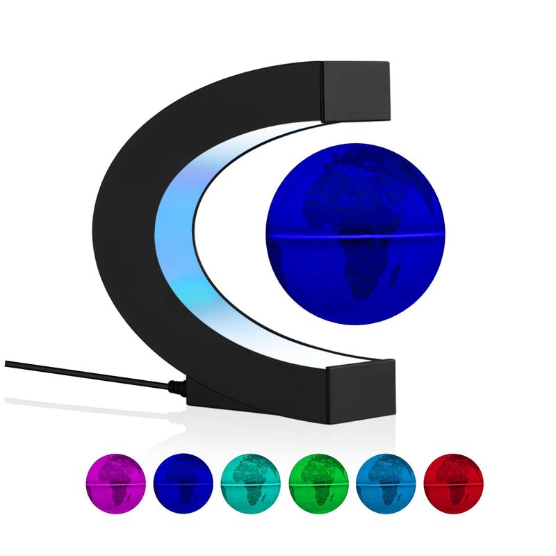 Vnemofey C-Shape Floating Earth Globe with LED Lights,Levitating Globes ...