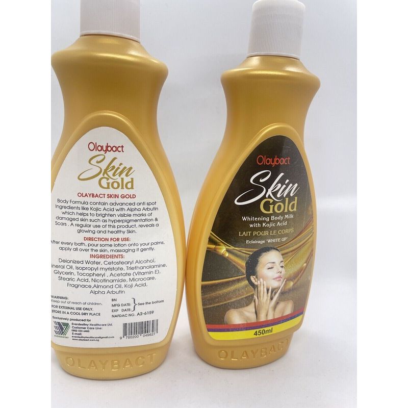 Olaybact Skin Gold Lightening Body Milk Lotion With Kojic Acid 450ml ...