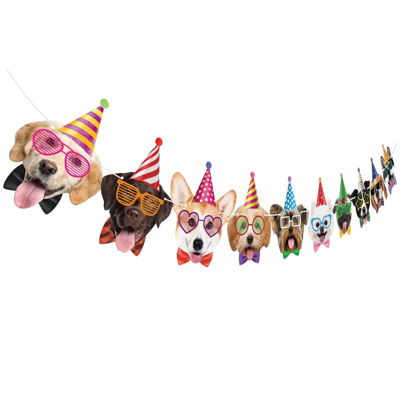Hooqict Dog Birthday Banner Dog Birthday Party Decorations for Backdrop ...
