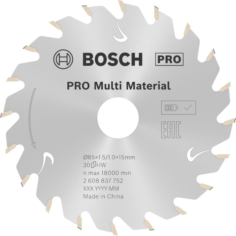Bosch 1x PRO Multi Material Circular Saw Blade for Cordless Hand-Held ...