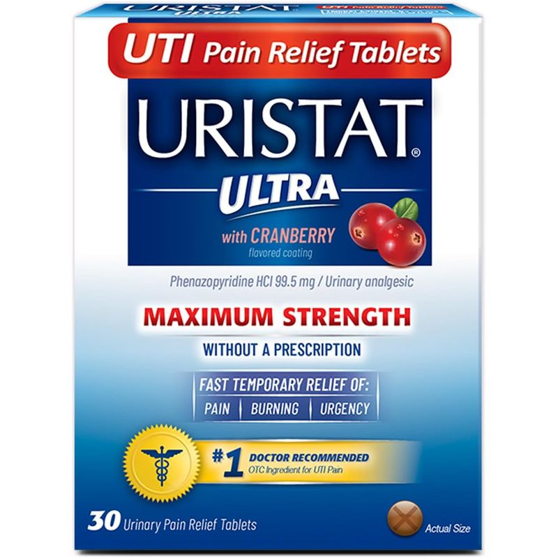 Uristat Ultra UTI Pain Relief Tablets, Fast Urinary Tract Infection ...