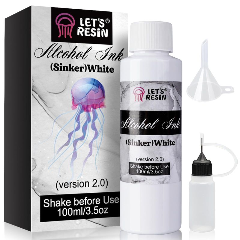 LET'S RESIN White Alcohol Ink for Epoxy Resin, Upgraded White Alcohol ...