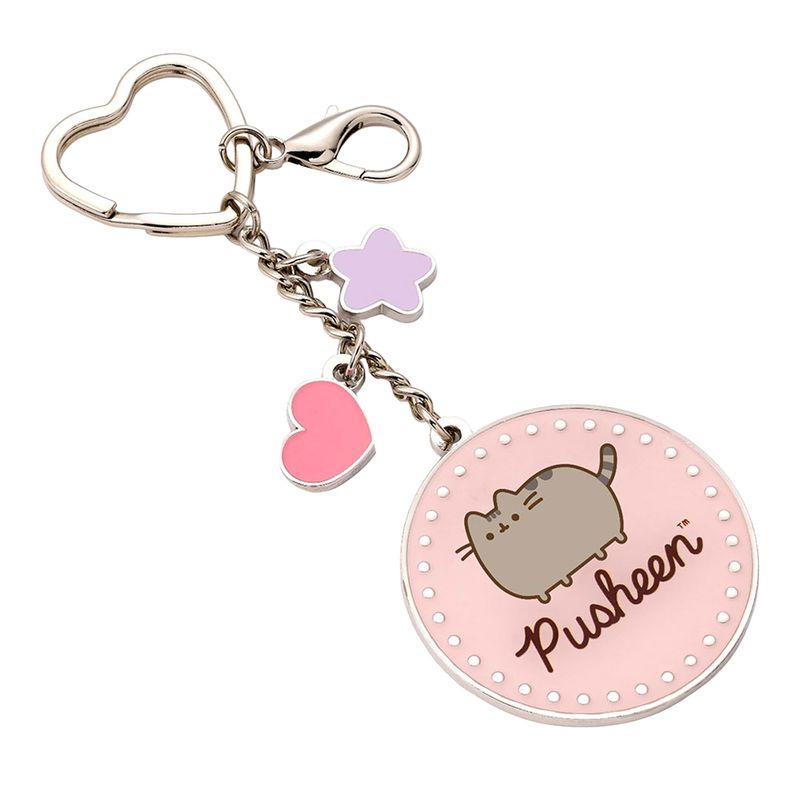 Pusheen the Cat Pink Name Keyring with Mini Charms - Online Marketplace ...