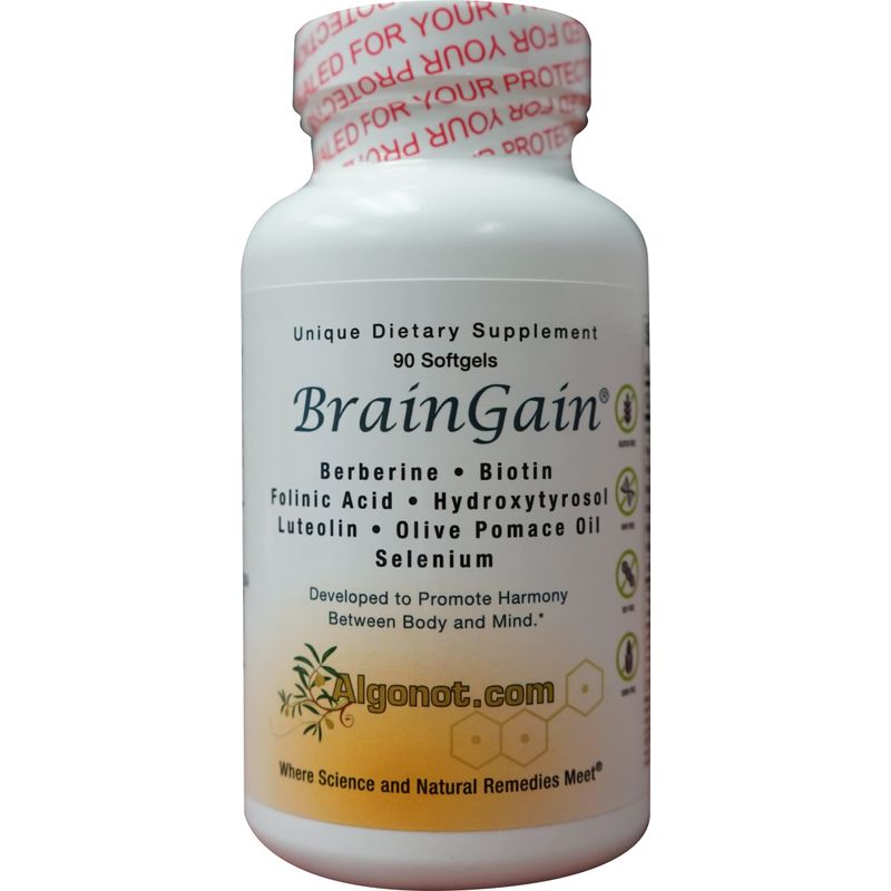 BrainGain, Luteolin & Key Ingredients with EVOO. Supports The Body in Reducing Stress ...