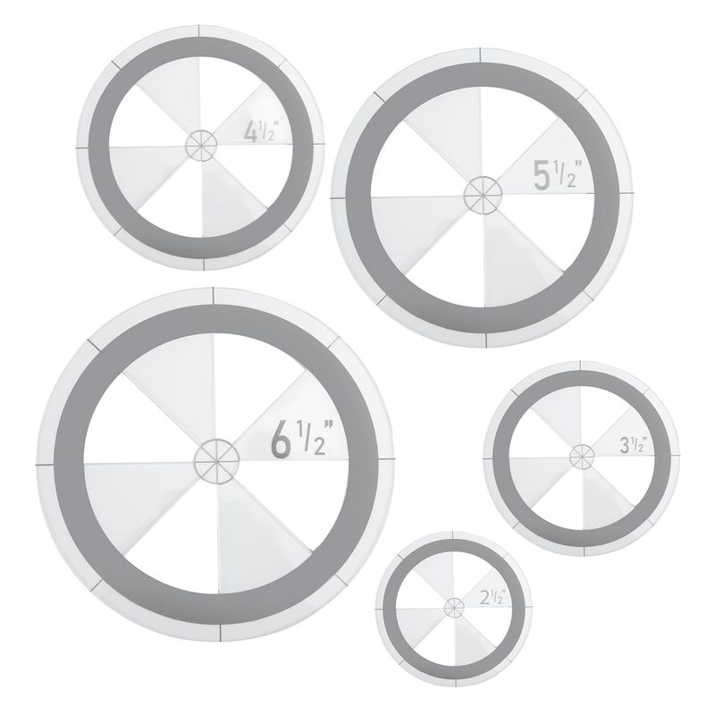 5pcs Circle Ruler Quilting Template Set, Circle Templates for Quilting ...