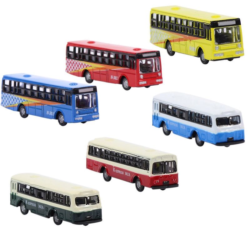 Bus Collection, Bus Model, Mini Bus, Car Model, 1:150, 6 Pieces, Route ...