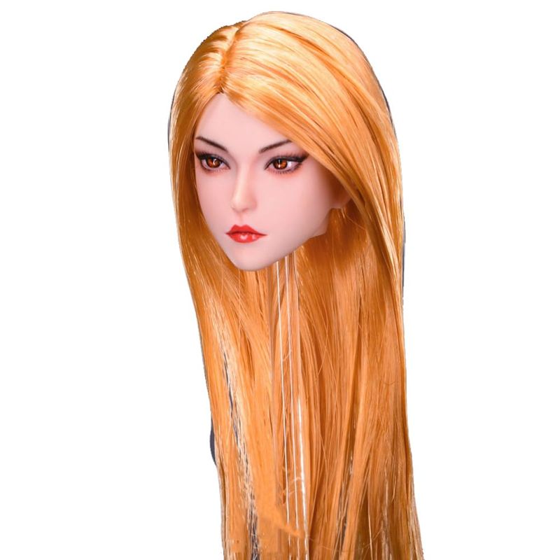 SOUFORCE 1/6 Scale Female Head Sculpt Charming Girl Skew Bang Blonde ...
