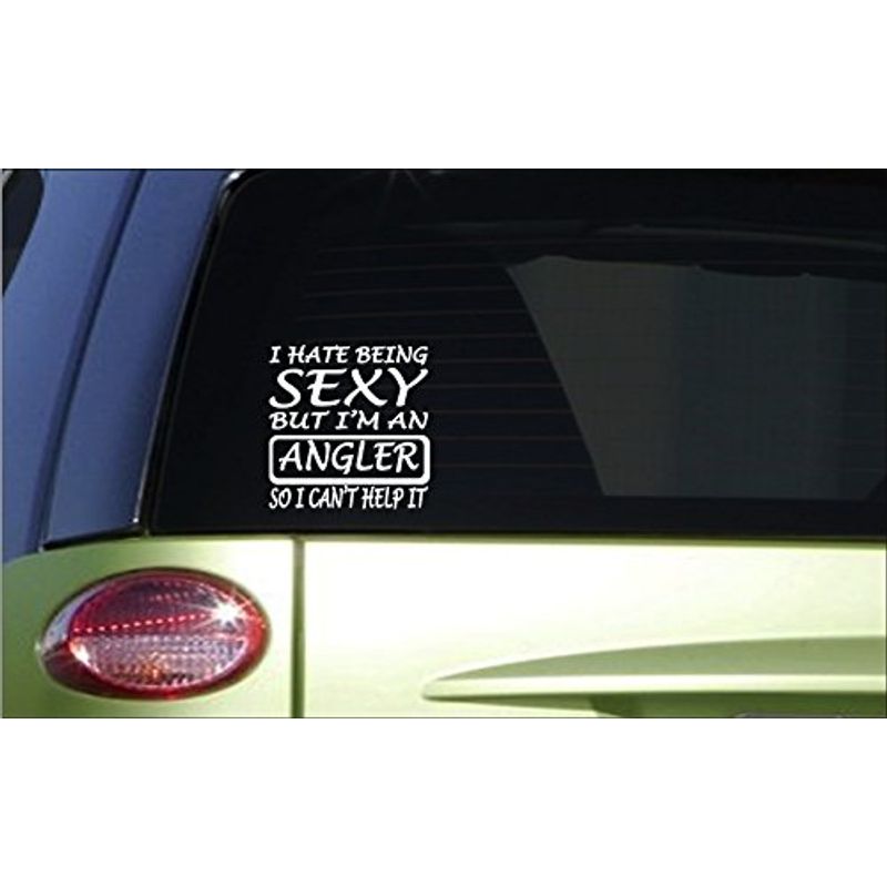 Sexy Angler 6" Sticker *G007* Decal bass Fishing Bait Rod Reel Boat ...