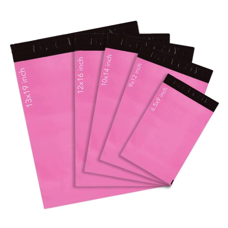PACKY | 50 Mixed Pink Postage Mailing Bags | 5 Sizes Small to Large ...