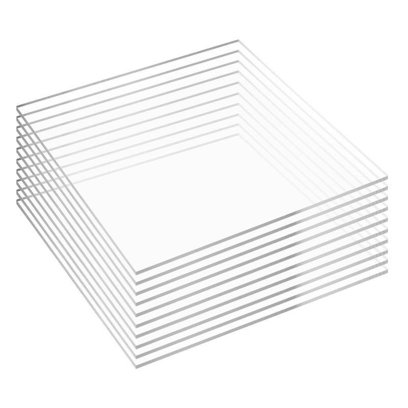 KAITELA 10 Pack Clear Acrylic Sheet 12" x 12" Cast Plexiglass Square 1/ ...