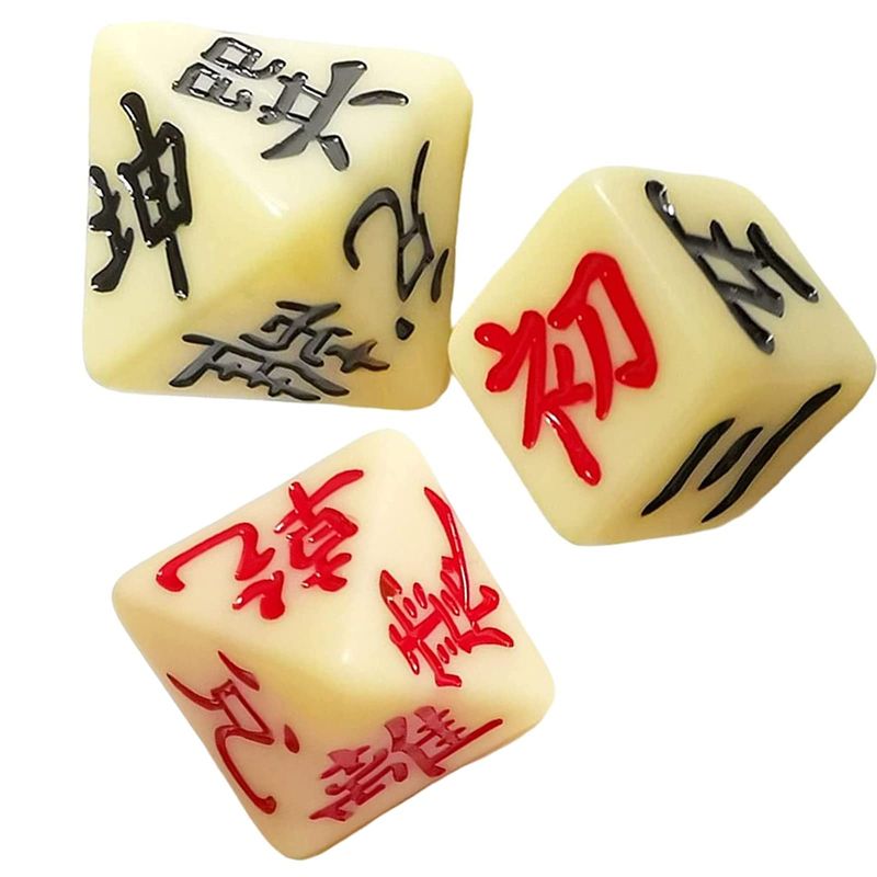 I Ching Octahedral Dice, Set of 3, Zhou Yi Dice, Bagua, Divination ...