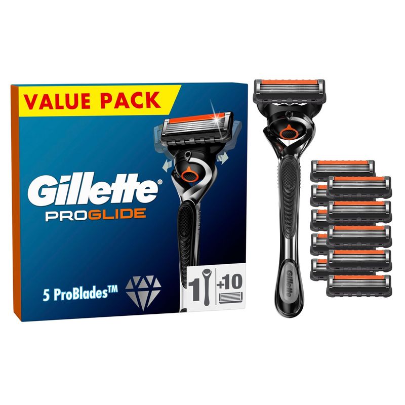 Gillette ProGlide Razor for Men, 1 Wet Razor Men + 10 Replacement Blades, Designed for a Close ...