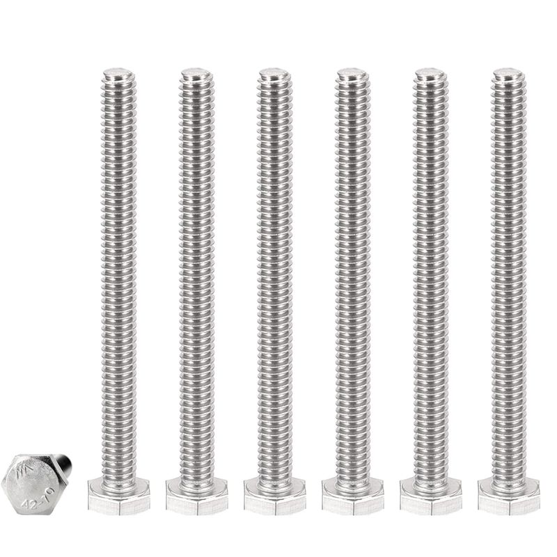 7PCS M10 Hex Bolts M10x100mm Hex Head Bolts Stainless Steel 304 M10-1.5 ...