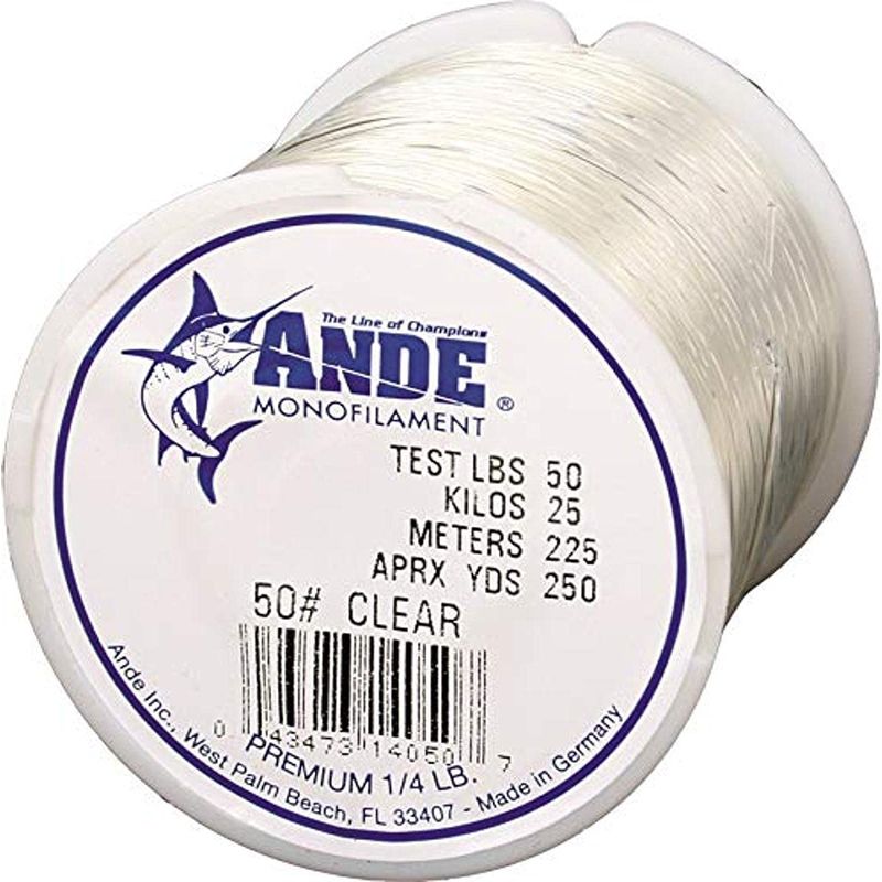 Ande Monofilament Line (Clear, 50 -Pounds Test, 1/4# Spool) - Online ...