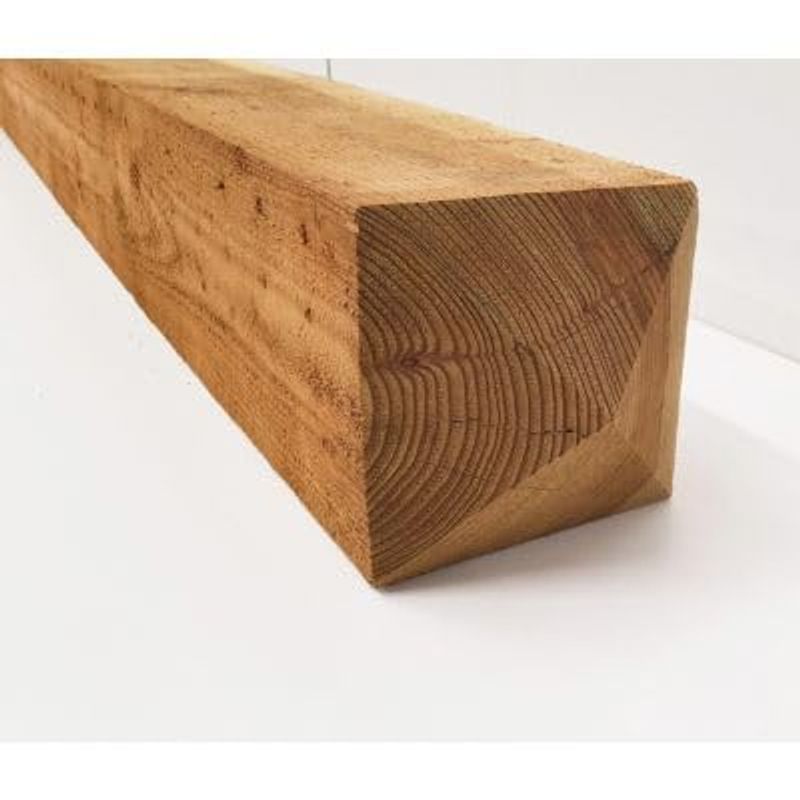 Square wooden post 8ft X 6"x 6" fence posts stained treated garden ...
