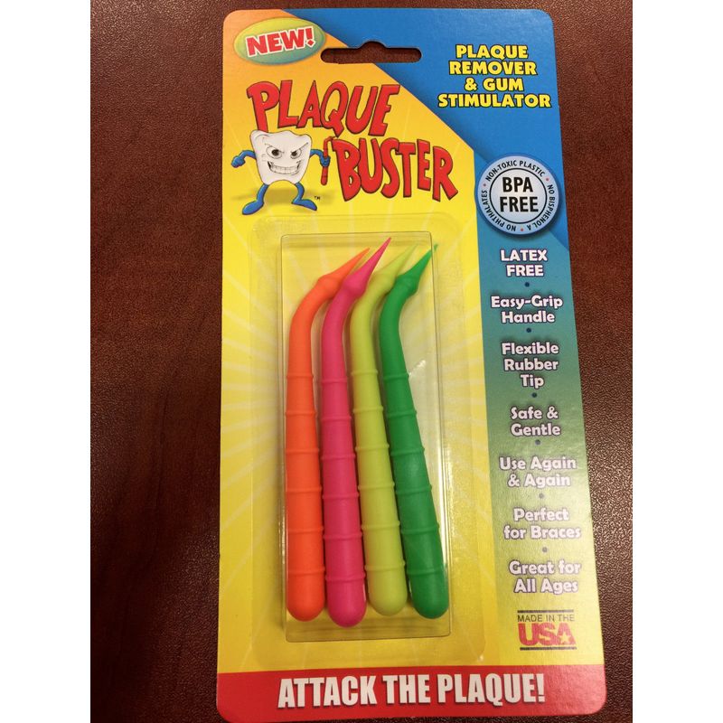 Plaque Buster Plaque Remover & Gum Stimulater - 4 Pack Dental Flosser ...