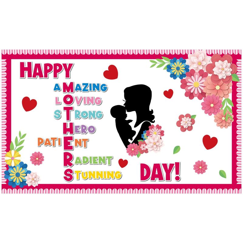 Happy Mother’s Day Bulletin Board Decoration Set Mothers Day Flower ...