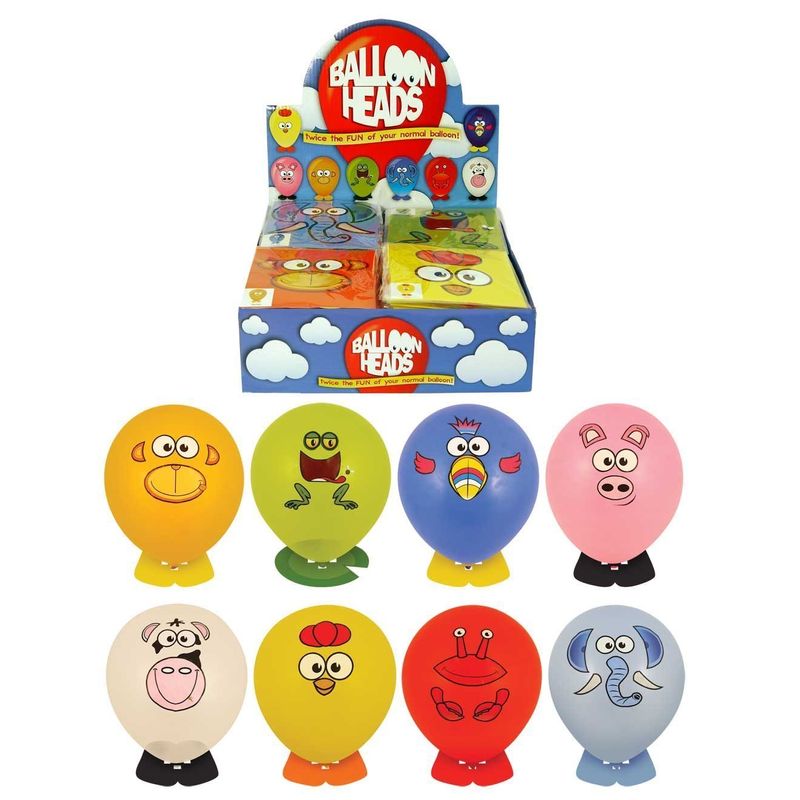 Party Balloons Balloon animal funny face heads with stickers and animal ...