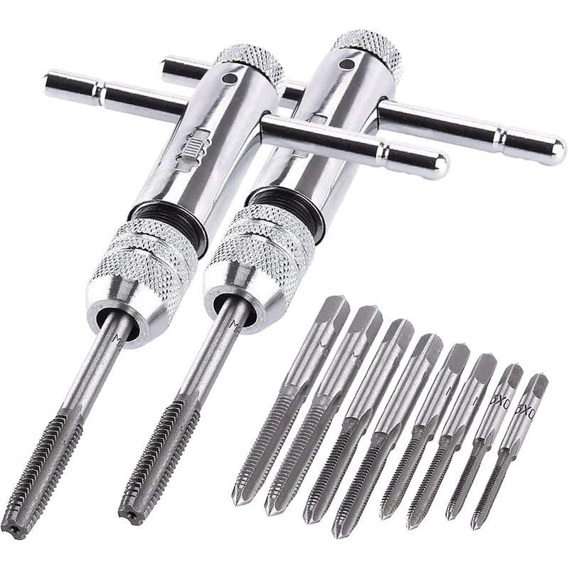 Thecom Screw Tap Drill Tap Set Ratchet Tap Holder T Handle Tap Wrench Connection Tap Handle Tool ...