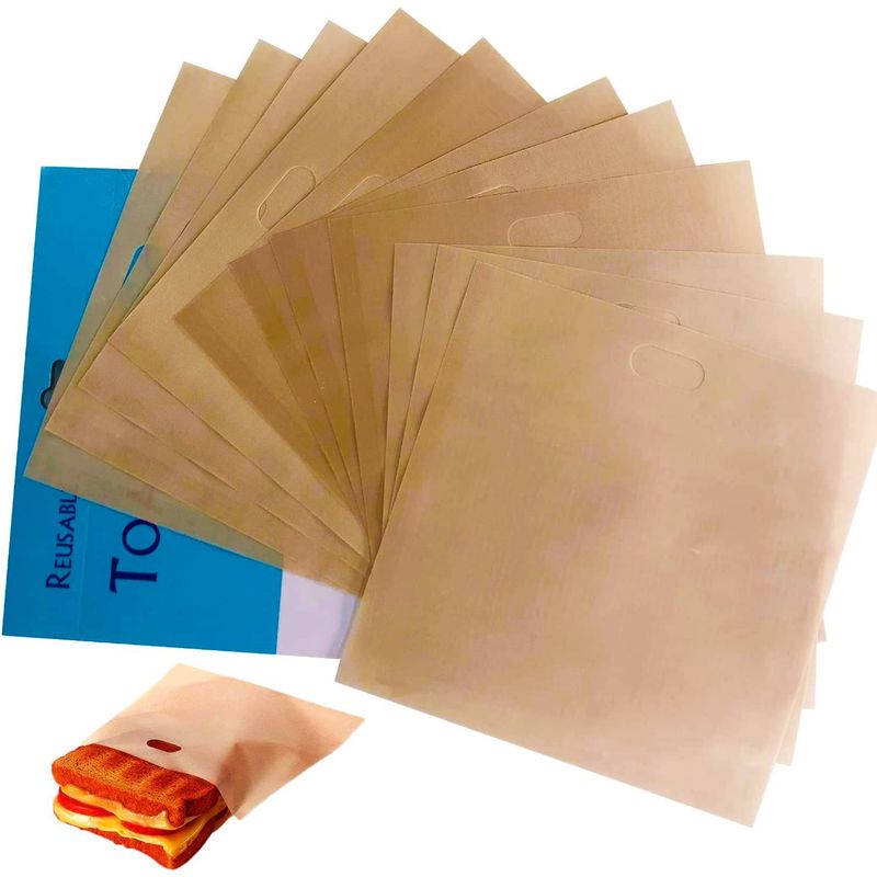 Akblaklsa 12 Pack Reusable Toaster Bags Non-Stick, Toasted Sandwich ...