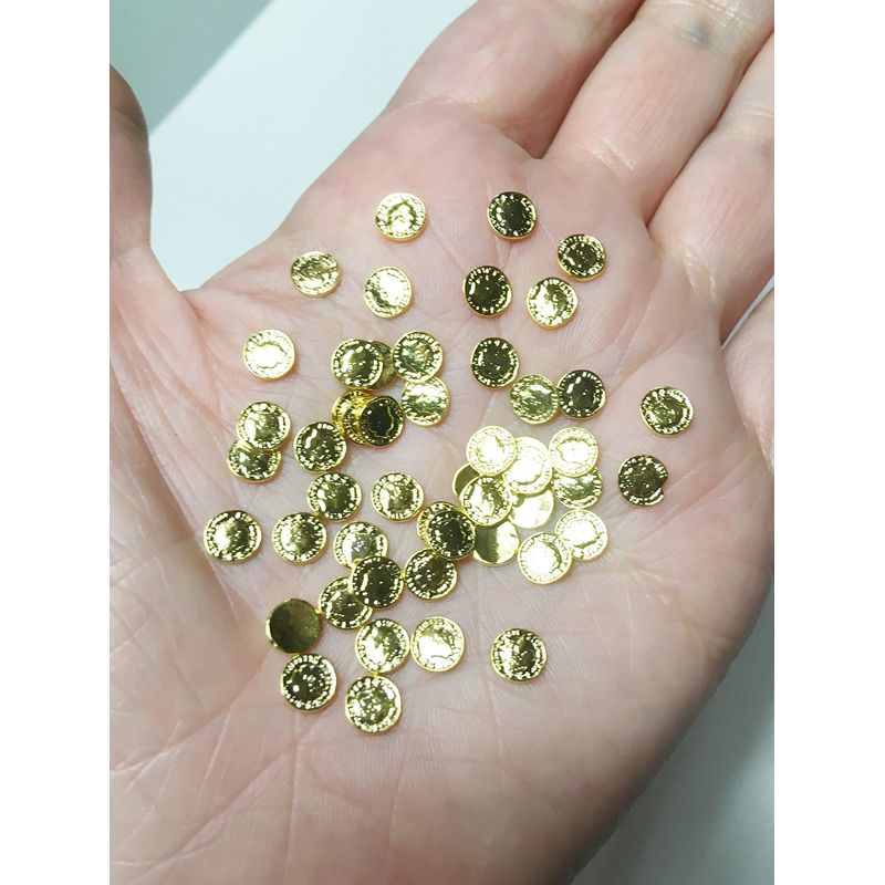 M00686x5 MOREZMORE 50pc Miniature Coins Gold 6mm Mini Coins Metal Money ...