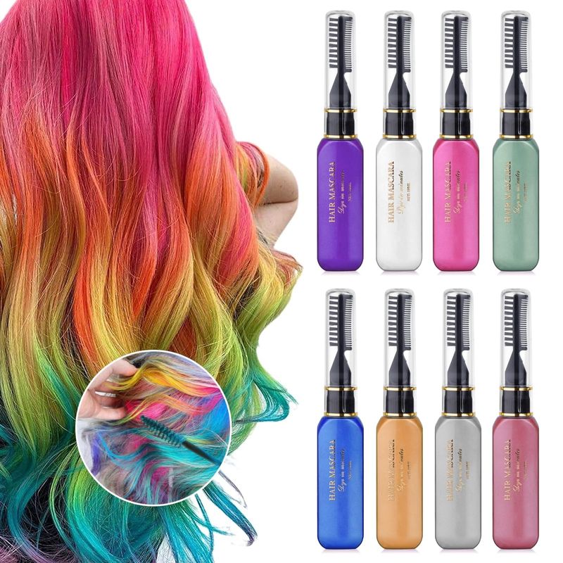 Hair Chalk for Kids Temporary Hair Chalk for Girls 8pcs Temporary Hair ...