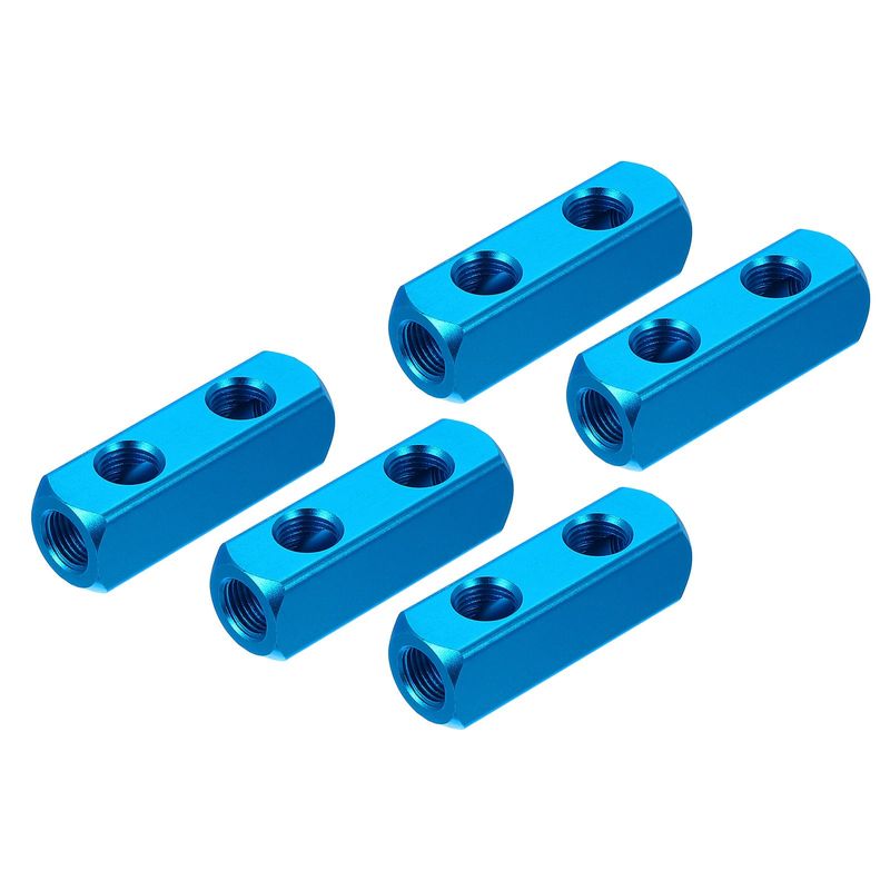 PATIKIL Air Manifold, 5 Pcs 2 Way 5 Port PT 1/4" Aluminum Air Hose ...