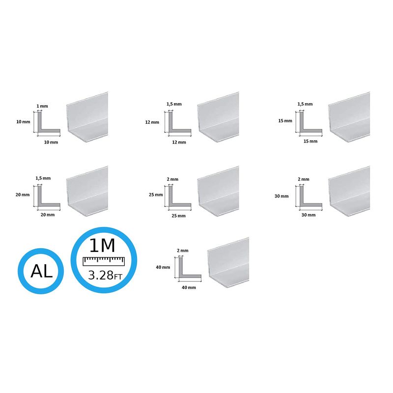 Aluminium Angle Aluminium Extruded Angle Corner Wall Protector -Various ...