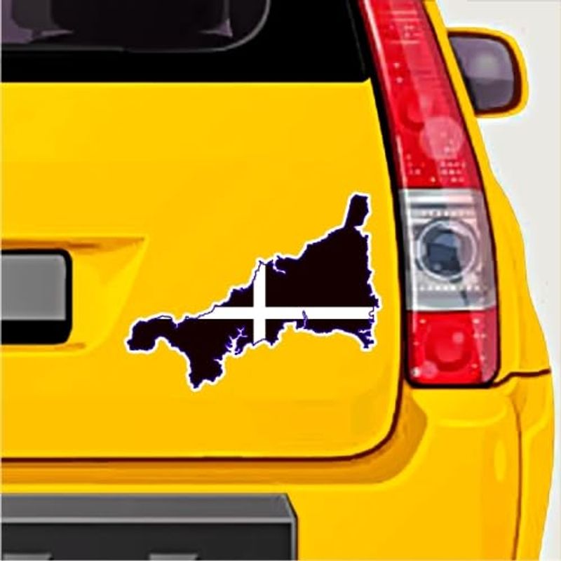 Cornwall Cornish Map-Flag England UK 5.1" (130mm) Vinyl Bumper Sticker ...
