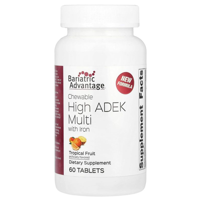 Bariatric Advantage Chewable High ADEK with Iron - for Bariatric Patients - High Potency Vitamin ...