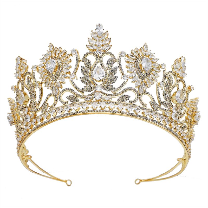 Luxury Large Tiaras and Crowns for Wedding Cubic Zirconia Pageant Crown ...