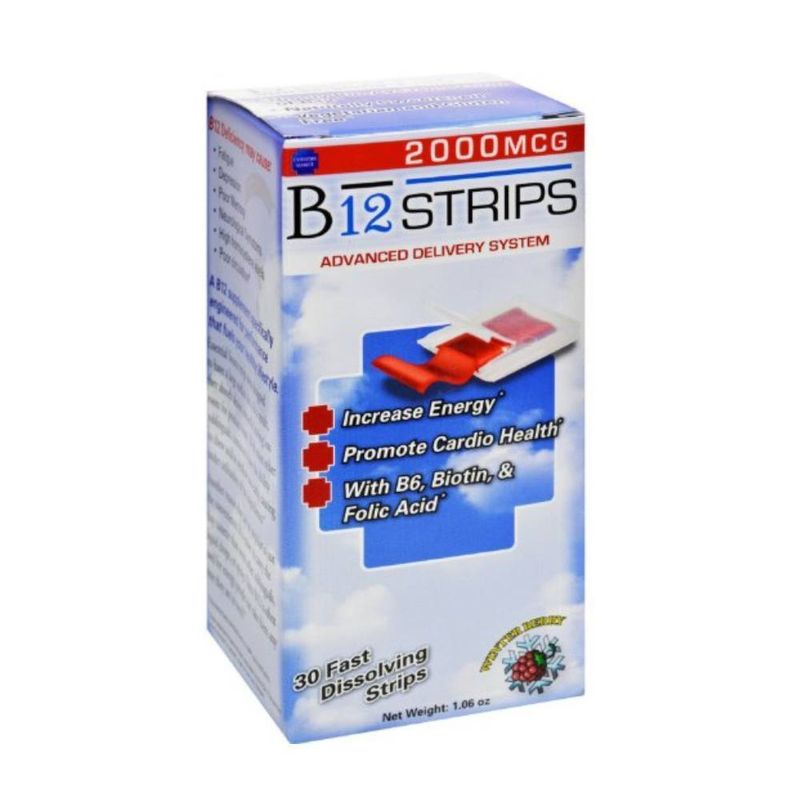 ESSENTIAL SOURCE B12 Strips 2000 mcg with B6 and Biotin. 30 Count ...