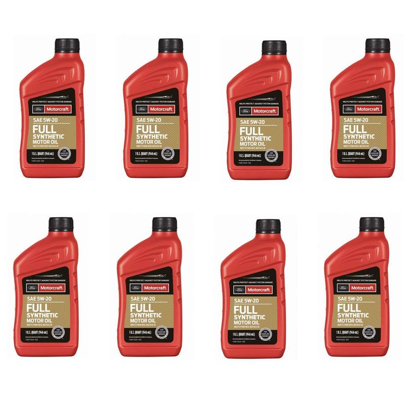 8 Quarts Full Synthetic Engine Motor Oil OEM FORD MOTORCRAFT SAE 5W-20 ...