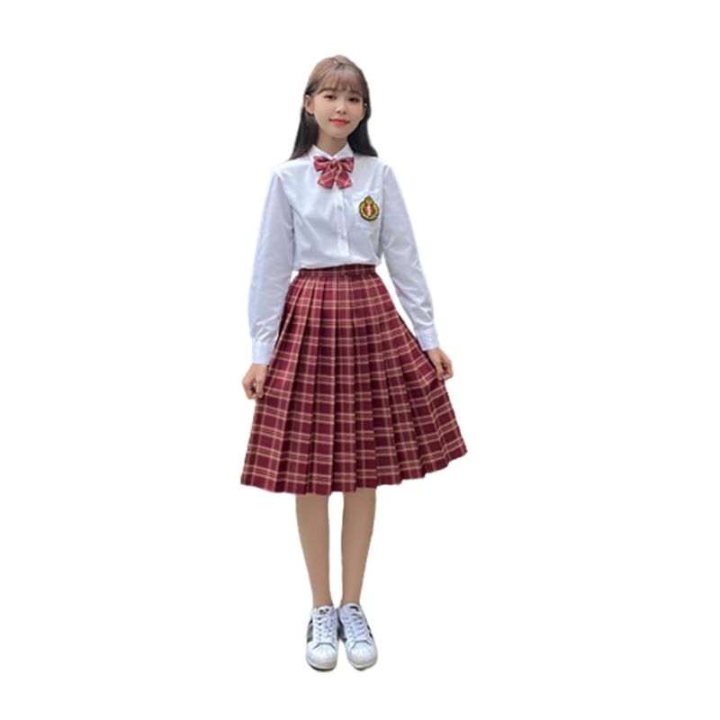 [QUNCHAORI] CDQ176 Girls' Uniform, Student Uniform, Pleated Skirt ...