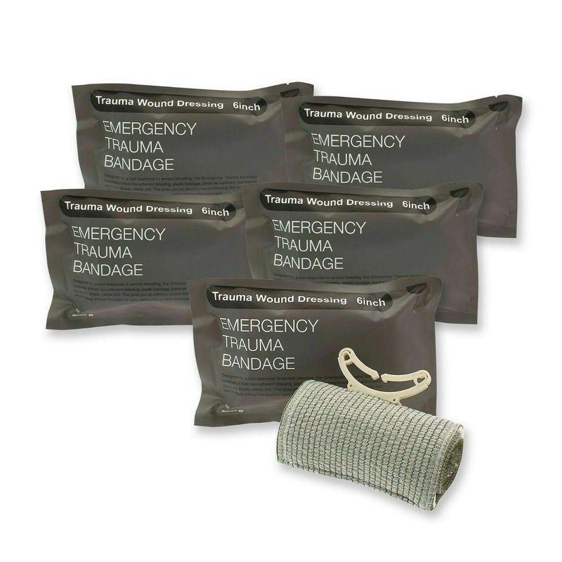 ASA TECHMED 5 Pack Emergency Trauma 6" Israeli Style Bandage - Combat ...