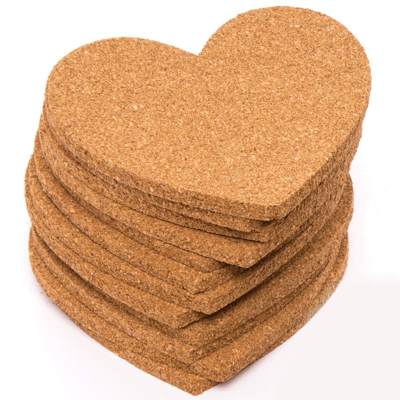 Baker Ross AW103 Heart Cork Coasters Class pack (Pack of 30) Ideal ...
