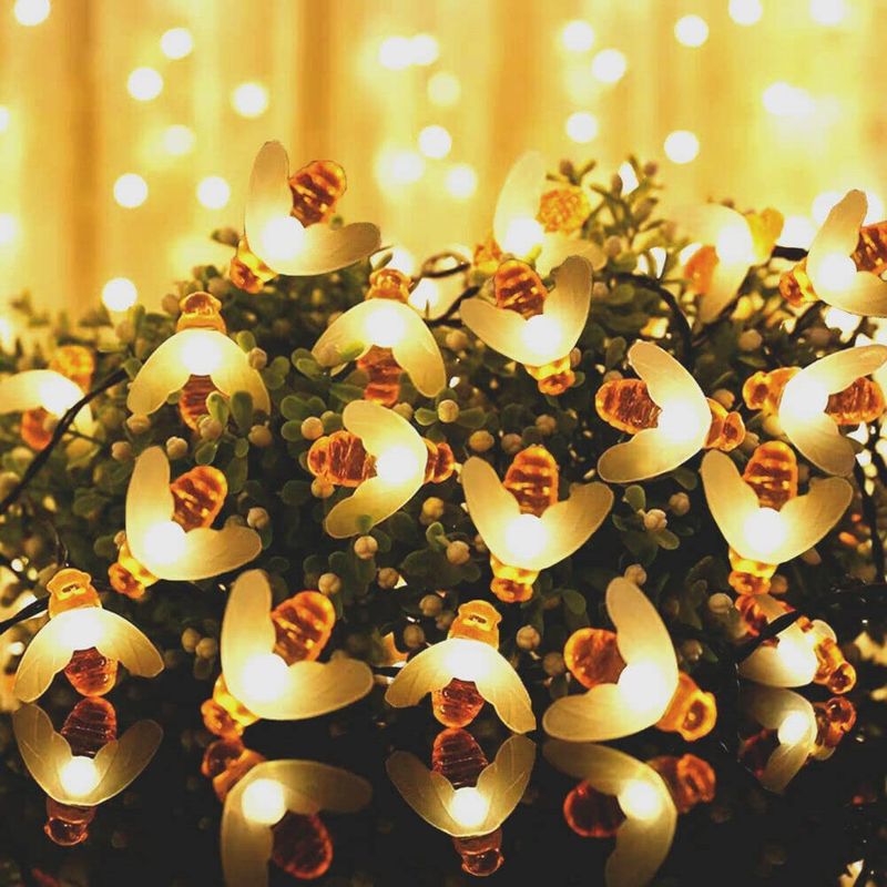 Solarize ® 50 LED Solar Garden Lights, Honey Bee Fairy String Lights，7M ...