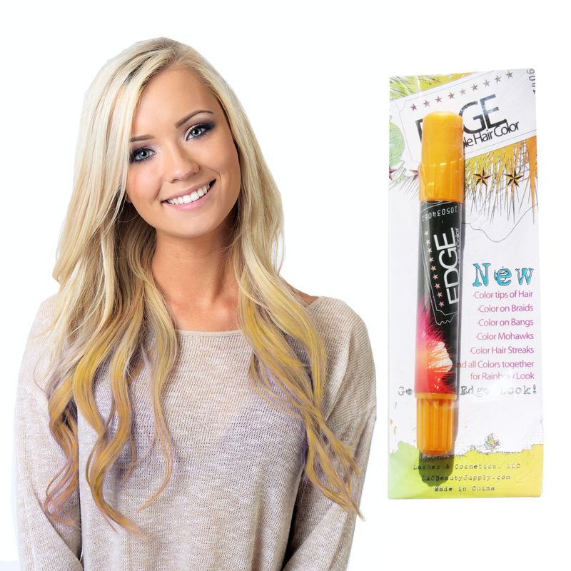 Gold Hair Chalk - Edge Blendable Hair Color for All Type of Hair, Brown ...