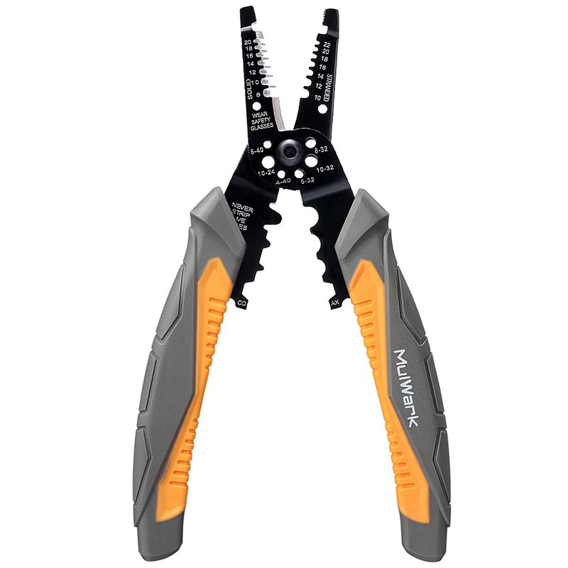 MulWark 8 Inch Wire Stripper Tool Heavy Duty Wire Cutters (22 AWG - 8 ...