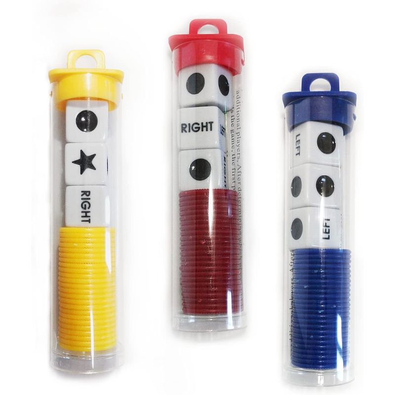 Left Right Center dice Game Prime Set Bundle- 3 Pack Assorted Colors ...