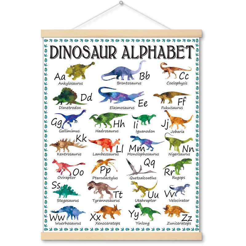 Dinosaur Alphabet Chart Hanger Painting Dinosaur Classroom Posters and ...